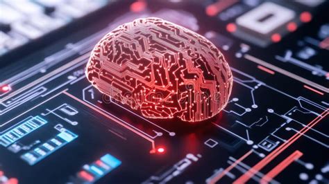 Highly Detailed Digital Brain Model with Glowing Circuitry Over Futuristic Technological ...
