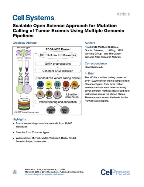 Pdf Scalable Open Science Approach For Mutation Calling Of Tumor