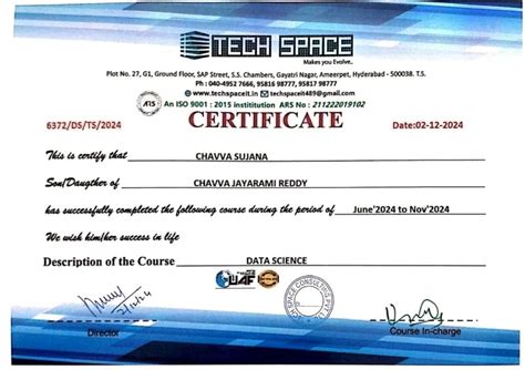Chavva Sujana On Linkedin Datascience Techspaceinstitution