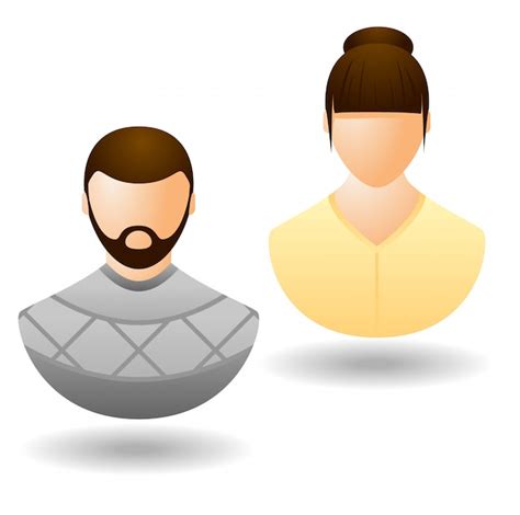 Premium Vector Two User Web Icons Isolated