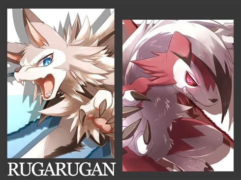 Download Two Lycanroc Forms Black Wallpaper
