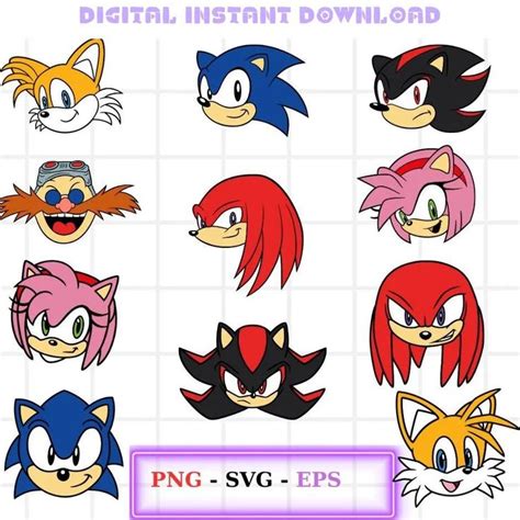 Sonic The Hedgehog Bundle Svg Sonic Face Svg Sonic Head Svg Layered Svg Cricut Silhouette