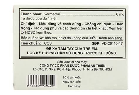 VẠch TrẦn Thuốc Ivermectin 6mg At Có Tác Dụng Gì Là Thuốc Gì Có