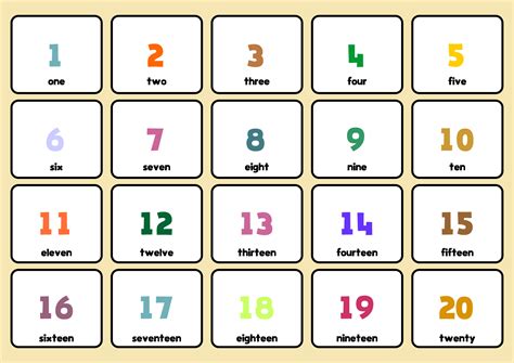 Large Number Cards 1 20 13 Free Pdf Printables Printablee
