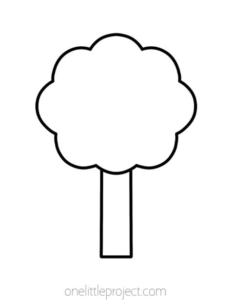 Tree Outline Free Printable Tree Template Shapes