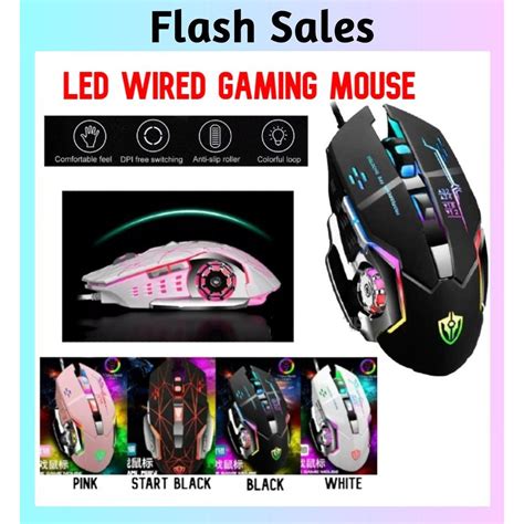 READY STOCK X7 Wired Gaming Mouse 7 Button LED 3200 DPI USB Computer Mouse Gamer Mice X7 With