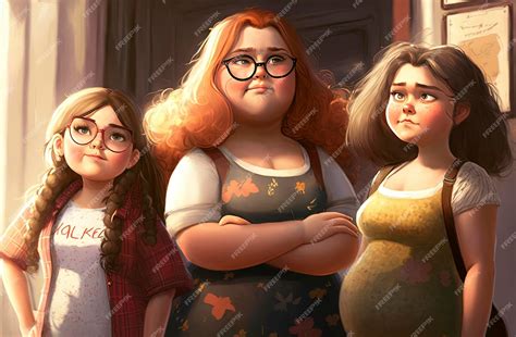 Premium Photo Generative Ai Illustration Of Chubby Girls Designs