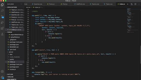 Query Issue For A Forum Done In Reactjs Mysql Nodejs And Express