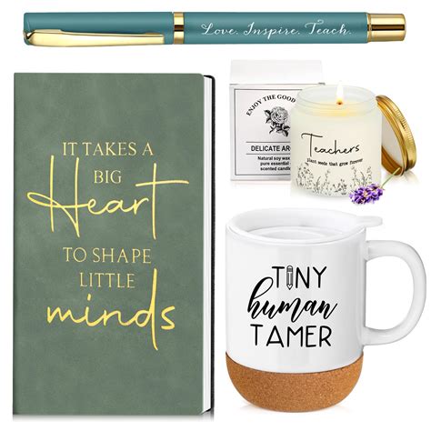 Sayglossy 4 Pcs Tiny Humans Tamer Teacher Appreciation T Set For