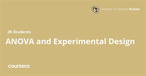 Anova And Experimental Design Coursya