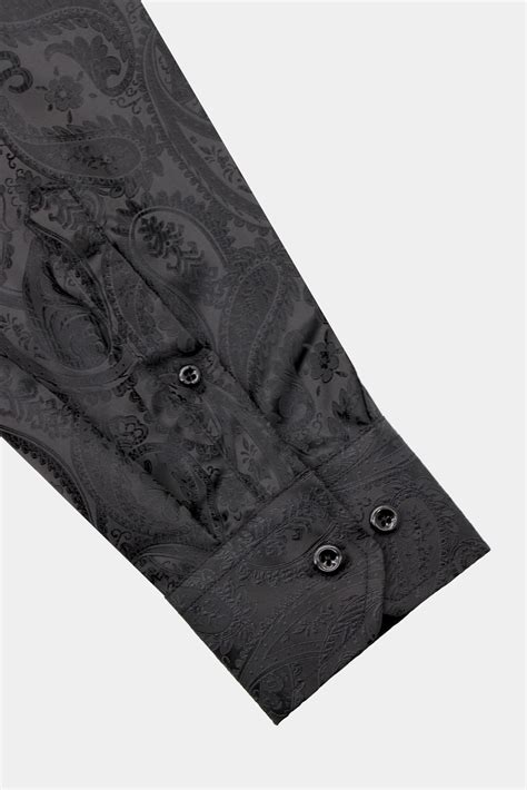 Mens Black Paisley Shirt Gentlemans Guru