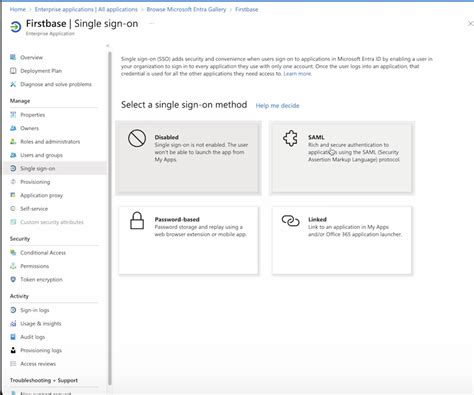 setting up azure ad sso firstbase