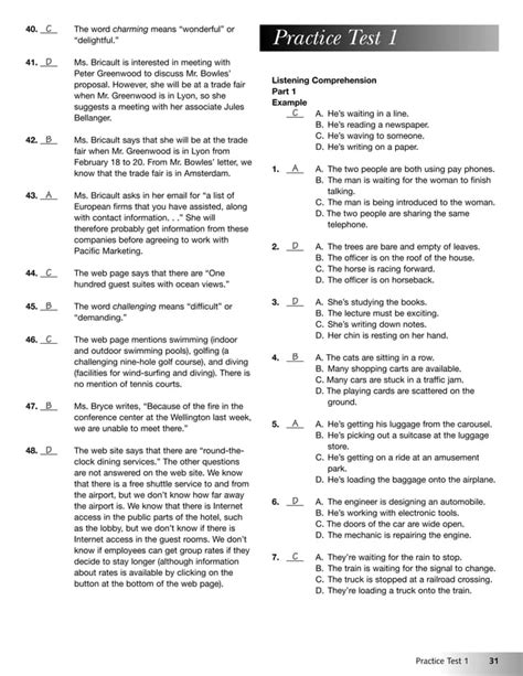 Complete Guide To Toeic Test Answer Keys Pdf Participant Sports Fitness And Exercise