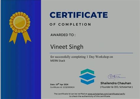 vineet singh on linkedin successfully completed mern stack workshop at…