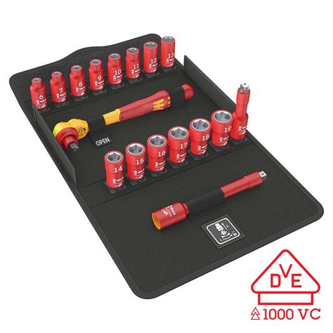 Wera 38″ Drive Vde Insulated Metric Wrench Socket Set 17 Piece The Wholesale House