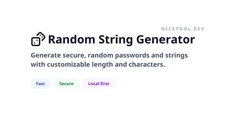 Random String Generator Nicetooldev