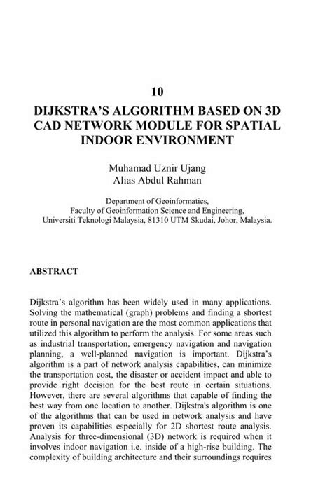 Pdf 10 Dijkstras Algorithm Based On 3d Cad Network Dokumentips