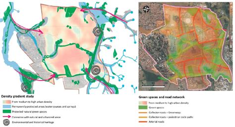 The Gradient Of Urban Density Related To Green Spaces And Arterial Road