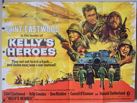 Kellys Heroes 1970 Film Poster Clint Eastwood Uk Quad