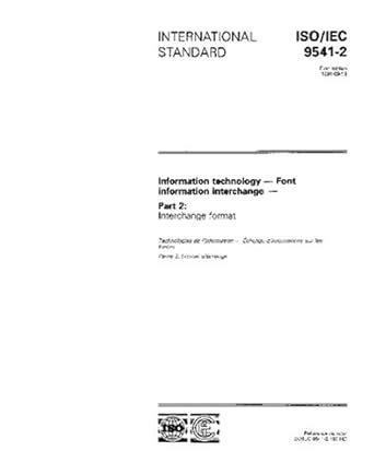 ISO IEC Information Technology Font Information Interchange Part Interchange
