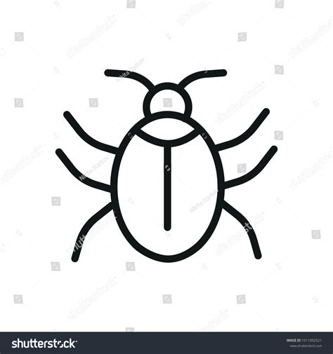 Outline Bug Line Icons Isolated On Stock Vector Royalty Free Shutterstock