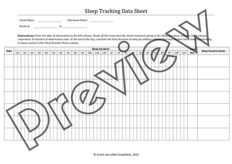 Sleep Tracking Data Sheet For Aba Therapy Freebie Made By Teachers