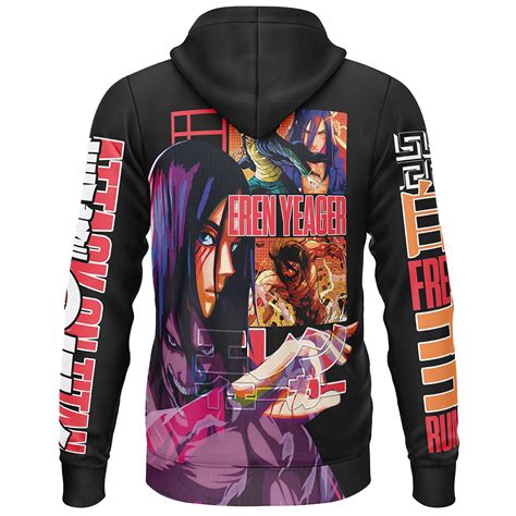 Eren Yeager V3 Attack On Titan Streetwear Lightweight Hoodie Anime Ape