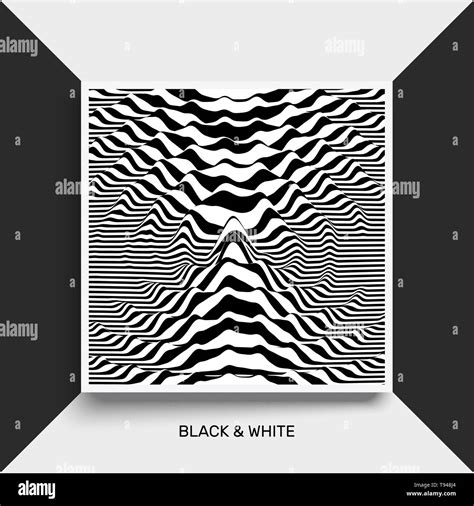 Waveform Background Surface Distortion Pattern With Optical Illusion Vector Striped