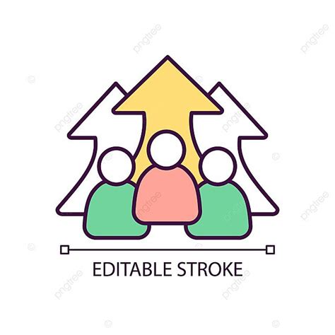 Population Growth Rgb Color Icon Increase Development Lineart Vector