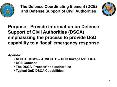 Ppt The Defense Coordinating Element Dce And Defense Support Of
