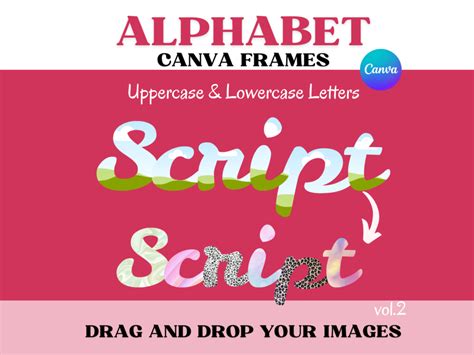 Script Canva Alphabet Frames Handwriting Letters Canva Customizable