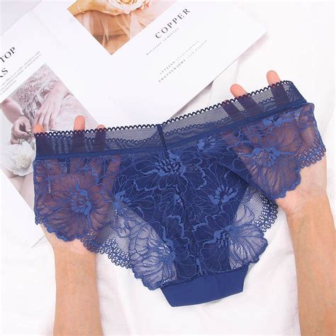Pack Of 3 Lace Net Seamless Breathable See Through Panties Gl 777
