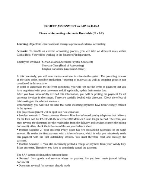 Project Assignment On Sap Fi Pdf Business