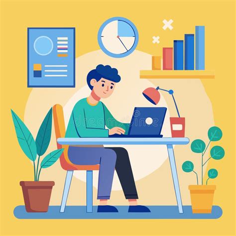 Man Analyzing Data And Report Charts Cartoon Vector Illustration Stock Illustration