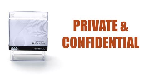 Private And Confidential 38mm X 14mm Office Stamp Red Ink Handy Stamps
