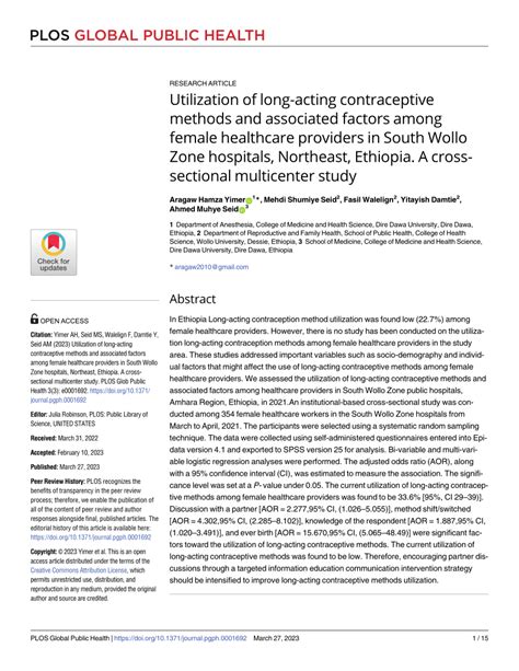 Pdf Utilization Of Long Acting Contraceptive Methods And Associated Factors Among Female
