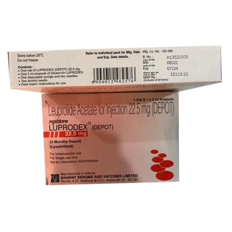 225mg Luprodex Leuprolide Acetate Injection 1 X 2ml Treatment