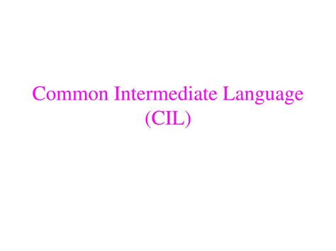 Ppt Common Intermediate Language Cil Powerpoint Presentation Free Download Id 4055756