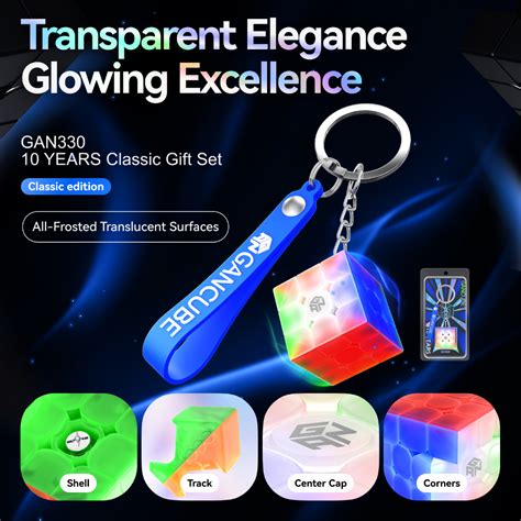 Gan 330 Cube Key Ring 3x3 Speed Cube Keychains Gan Mini Cube Toys T Standard Version 1 2