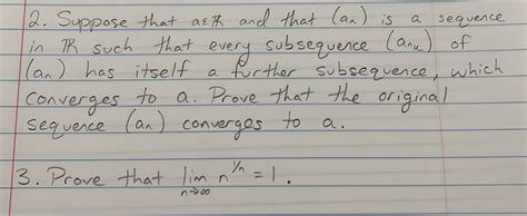 Solved Suppose that aɛth and that an is a sequence Chegg