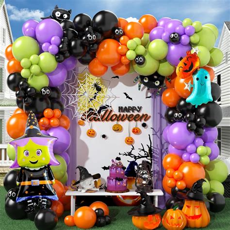 156pcs Halloween Balloon Arch Garland Kit With Giant Spider Artofit