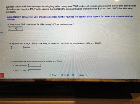 Solved Suppose That In 1984 The Total Output In A Chegg Com