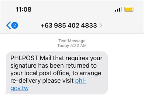Philpost Scam Text R Philippines