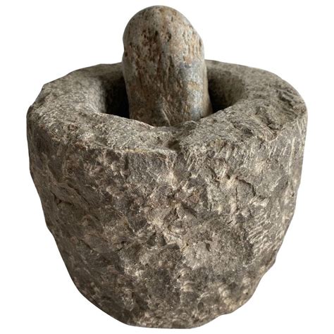 Antique Stone Mortar And Pestle Set Primitive Rustic Mortar And