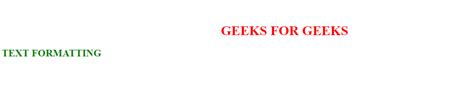 CSS Text Formatting GeeksforGeeks