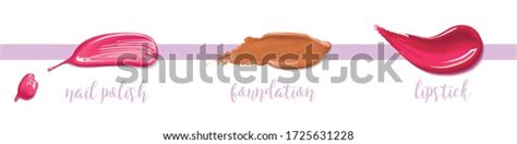 Nail Polish Foundation Lipstick Make Smear Stock Vector Royalty Free