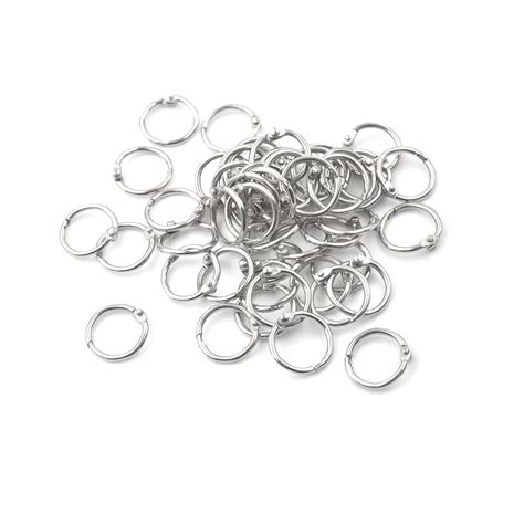 신상 50pcs 20mm 금속 바인더 스테이플 링 앨범 루스 리프 도서 고리 키 체인 사무실 바인딩 용품 티몬