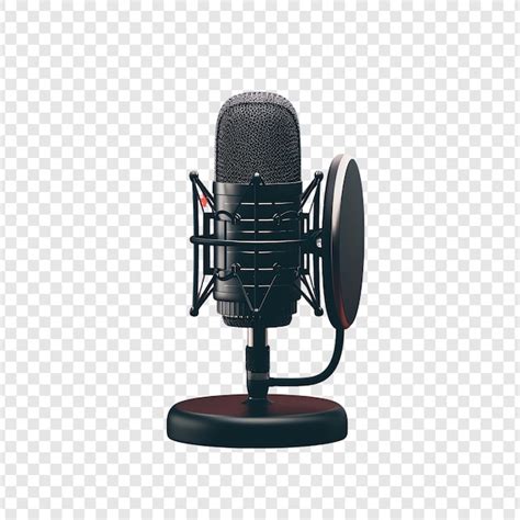 микрофон с микрофоном на белом фоне Премиум Ai сгенерированный Psd