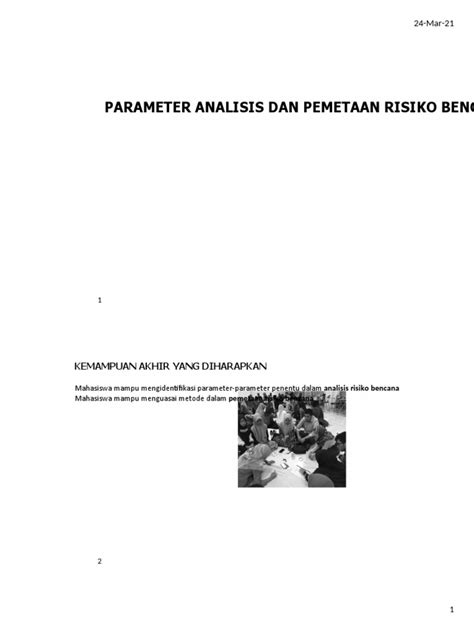 05 Parameter Analisis Dan Pemetaan Risiko Bencana Dikonversi Pdf