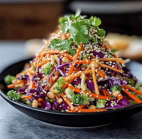 Easy Crunchy Asian Cabbage Slaw With Sesame Dressing